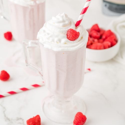 Easy Raspberry Milkshake - Fun Money Mom