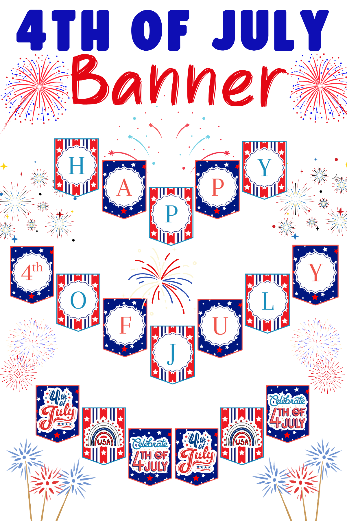 4th Of July Banner (Free Printable) - Fun Money Mom