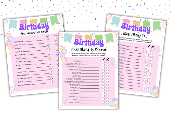 Birthday Games For Teens (Free Printables) - Fun Money Mom