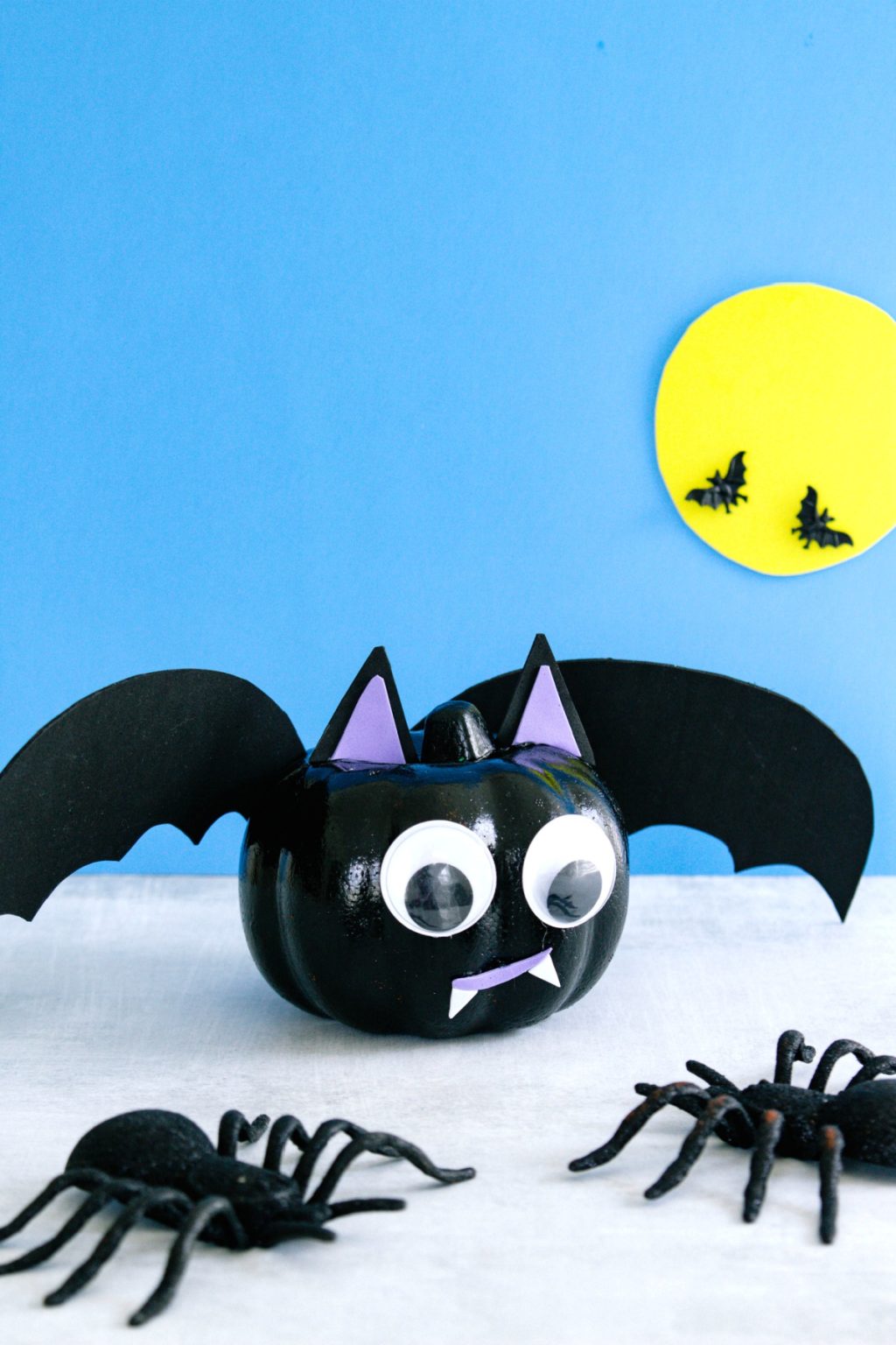 Easy No Carve Bat Pumpkin For Halloween | Fun Money Mom