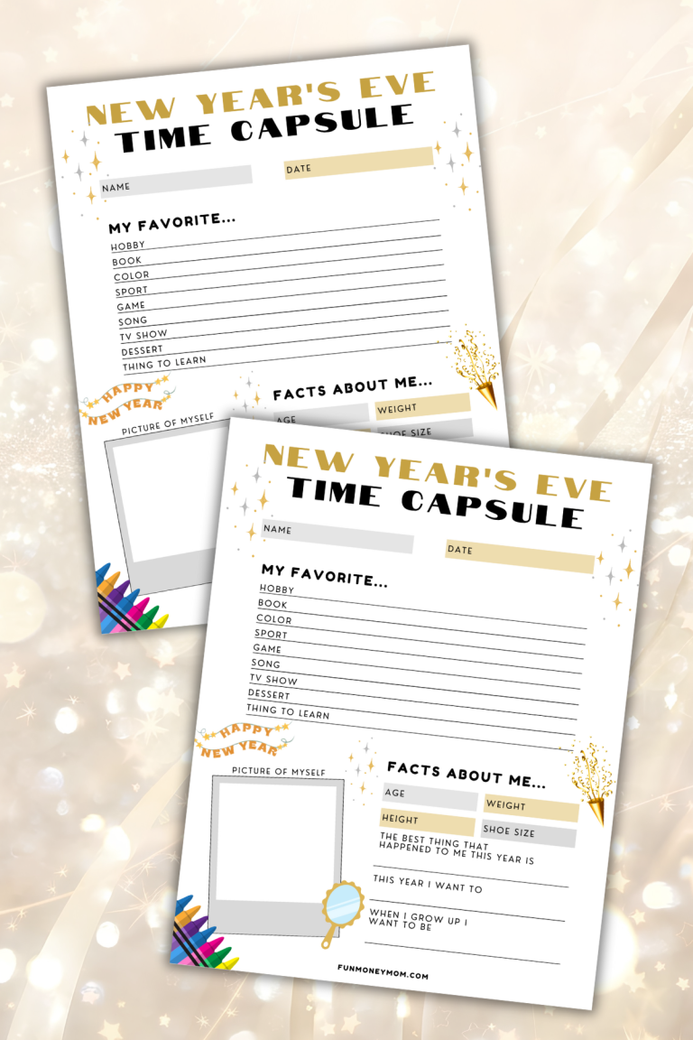 New Year's Eve Time Capsule For Kids Fun Money Mom