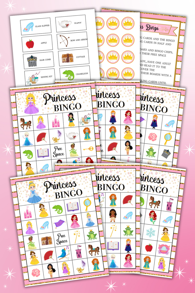 Princess Bingo - Free Printable Game For Princess Parties