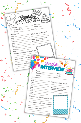 Birthday Questionnaire (Free Printable) - Fun Money Mom