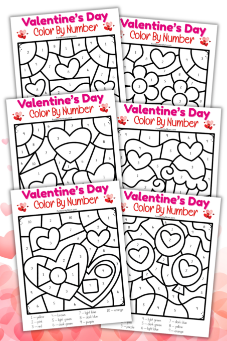 Valentine's Day Color By Numbers - Fun Money Mom