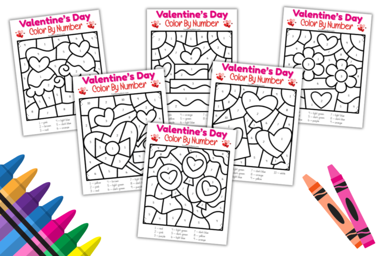 Valentine's Day Color By Numbers - Fun Money Mom