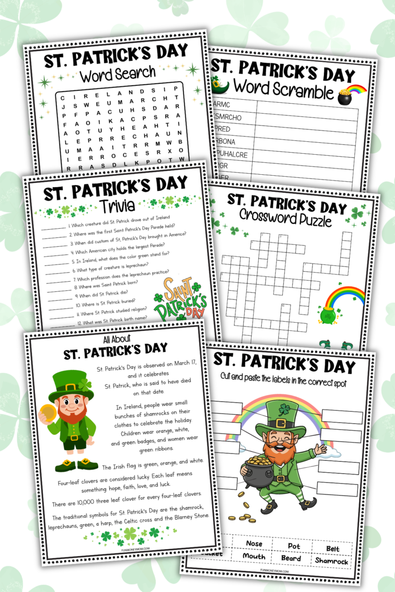 St. Patrick's Day Activity Sheets (Free Printables)