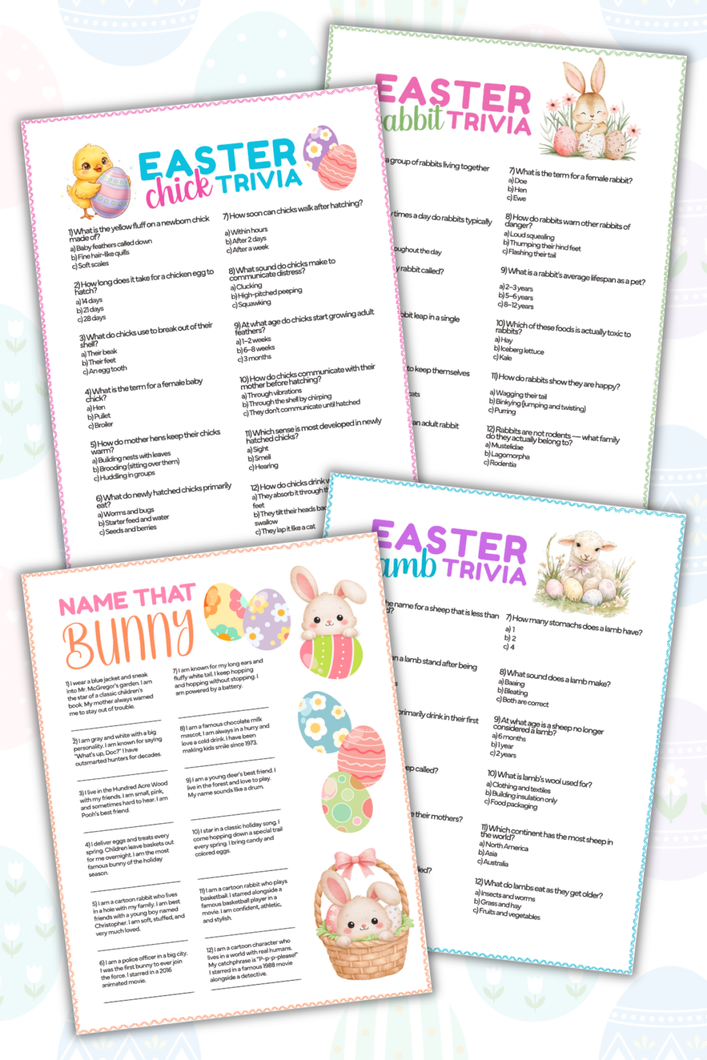 Easter Trivia Questions (Free Printables) - Fun Money Mom