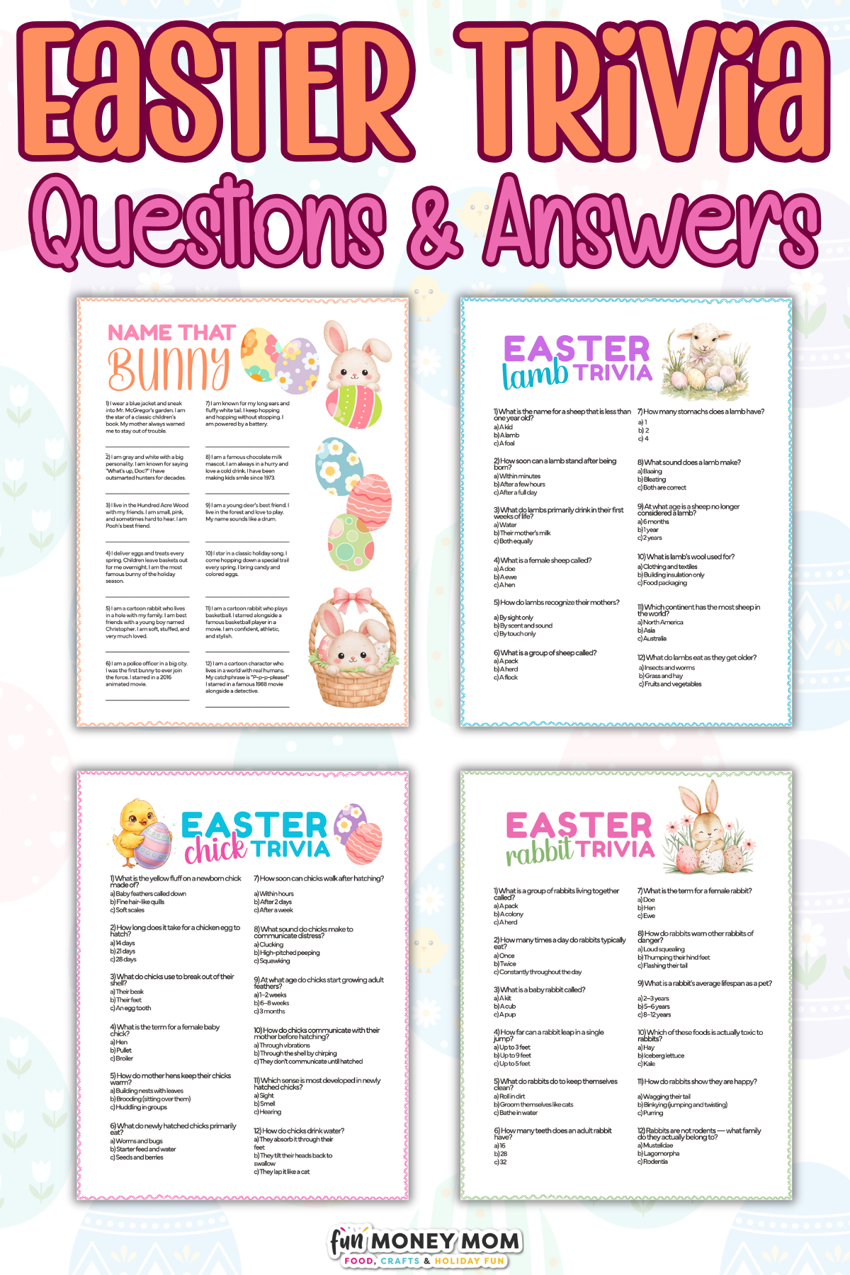 Easter Trivia Questions (Free Printables) - Fun Money Mom
